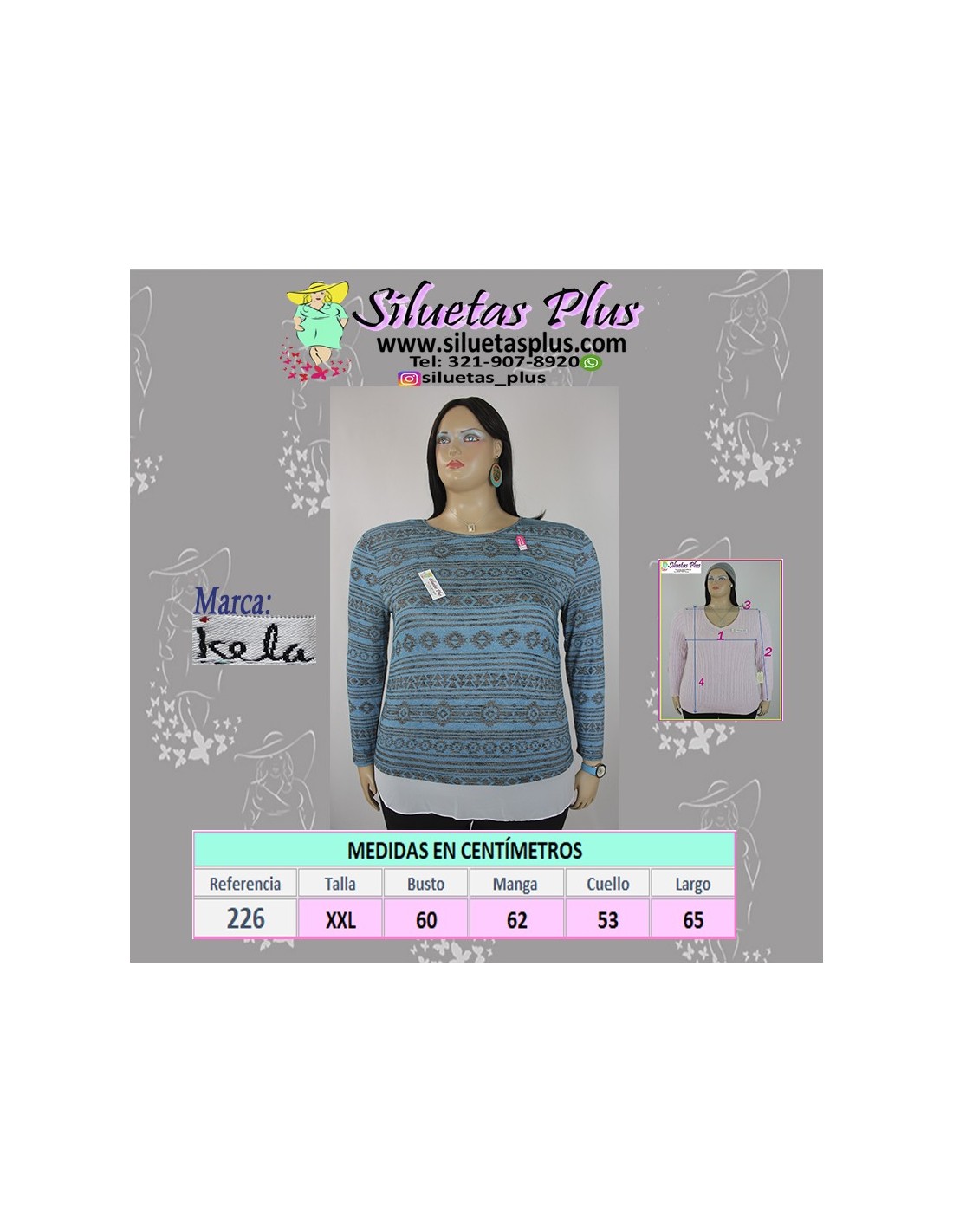 Saco-talla-grande-2XL-camibuso-azul-con-volado-R0226
