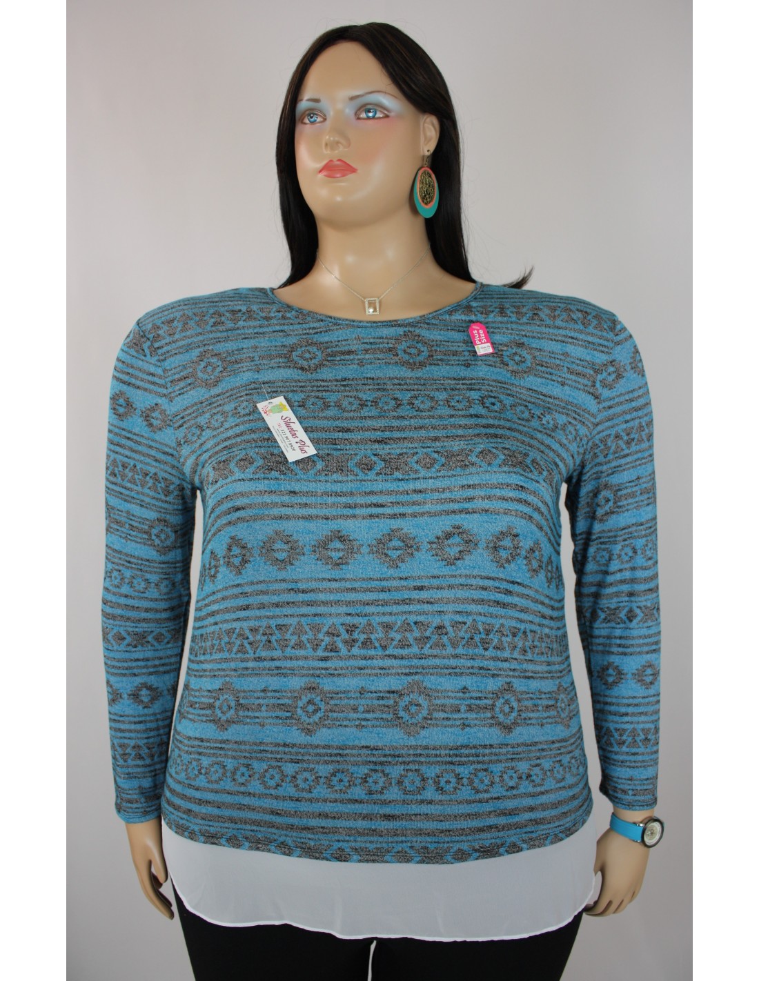 Saco-talla-grande-2XL-camibuso-azul-con-volado-R0226